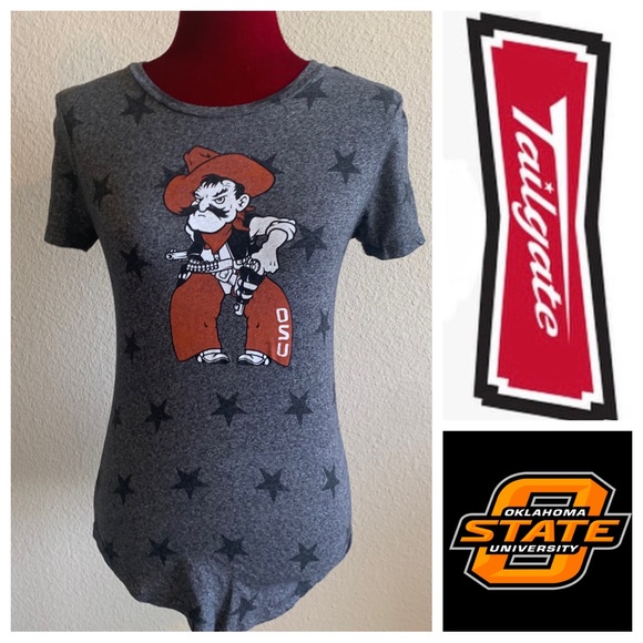 Tailgate | Tops | Oklahoma State Grey Star Soft Tshirt Tailgate | Poshmark